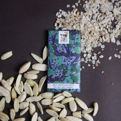 Milk Chocolate with Pili Nut & Pinipig – Theo & Philo Artisan Chocolates